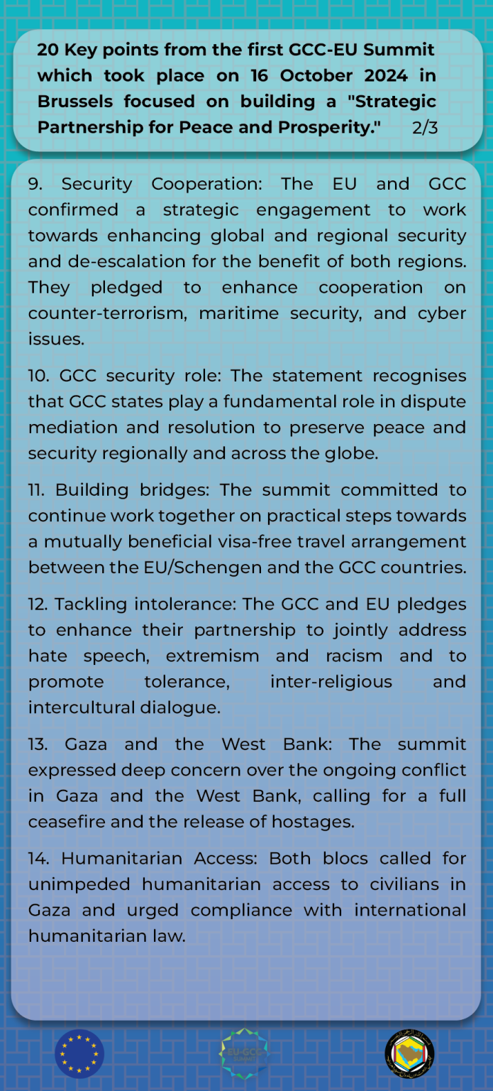 Key points of GCC EU Summit Joint Statement - www.fm.gov.om